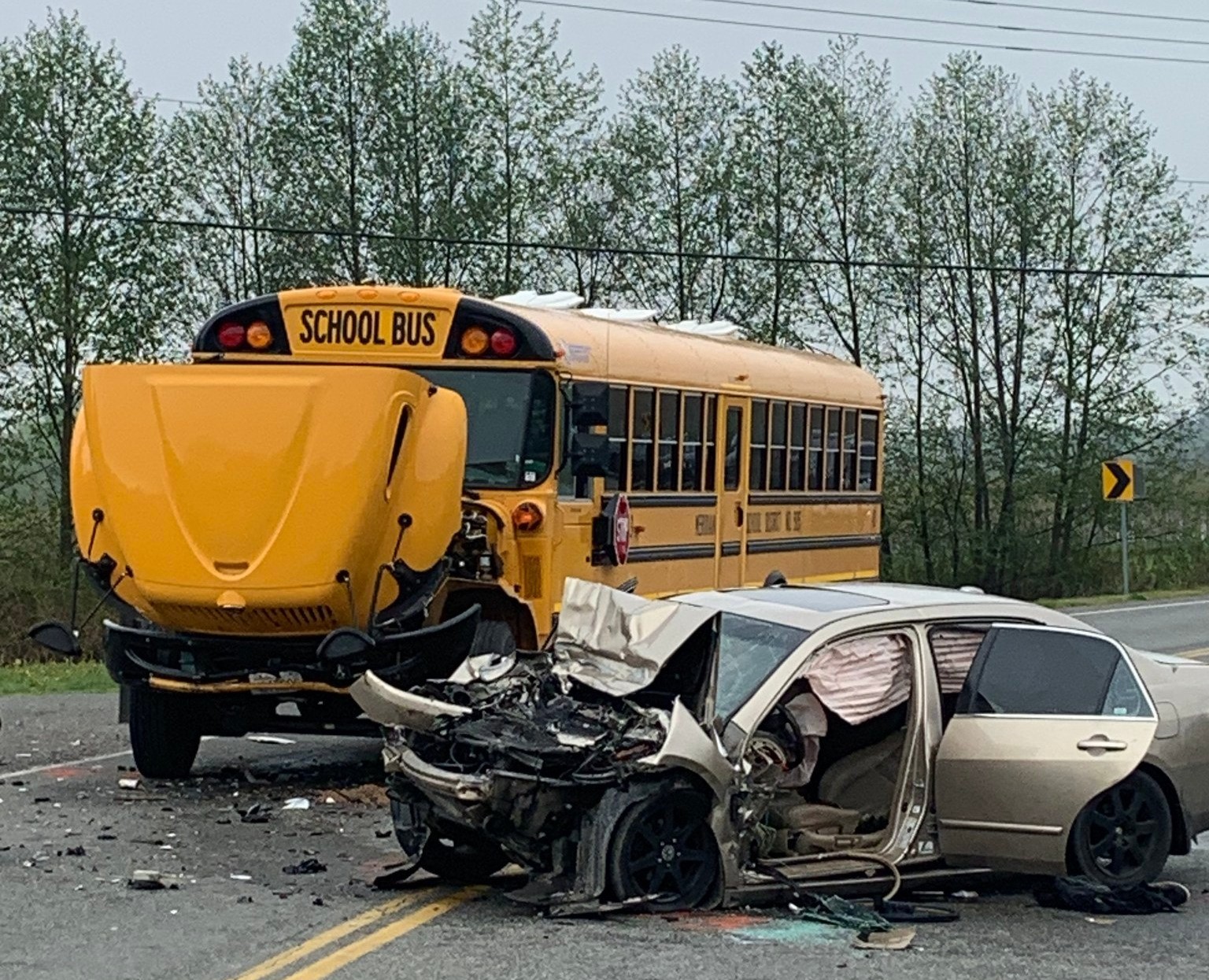 UPDATE: WCSO investigating collision between school bus and passenger ...